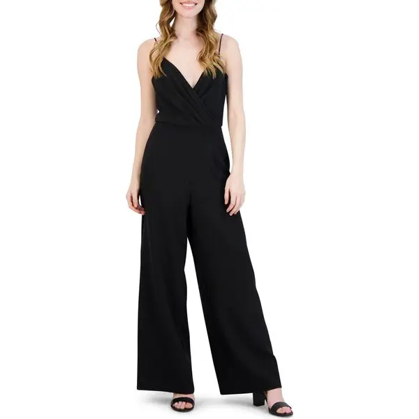 Julia Jordan V-neck Sleeveless Jumpsuit - Black