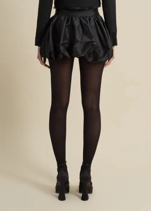 CONTESSA MILLS Flared Taffeta Mini Skirt
