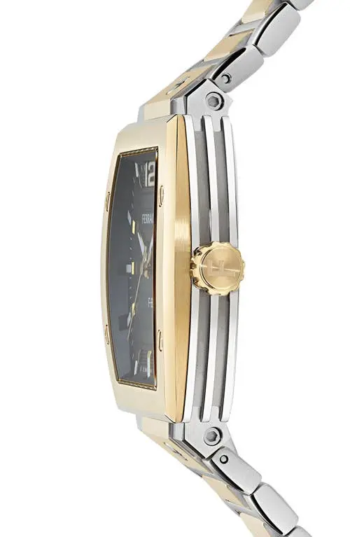 FERRAGAMO F-80 Tonneau Two-tone Bracelet Watch
