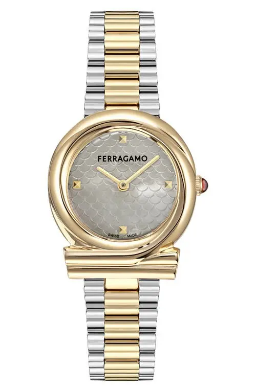 FERRAGAMO Gancini Mother-of-pearl Two-tone Watch