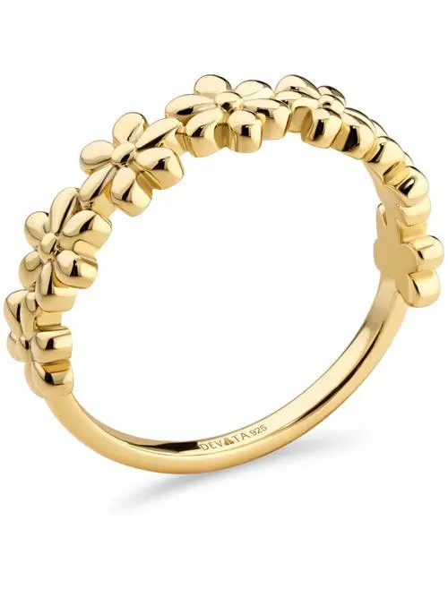 DEVATA Gold Plated Daisy Flower Ring