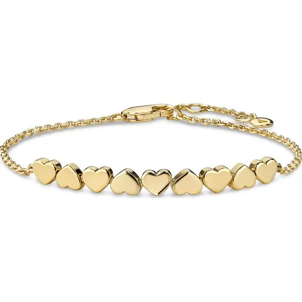 DEVATA Sweet Heart Chain Bracelet - Yellow Gold