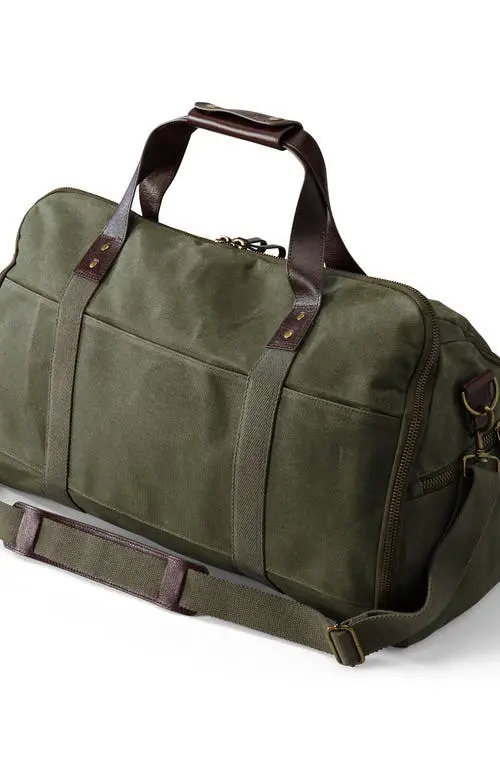 LANDS' END Waxed Canvas Convertible Garment Duffle - Olive Green