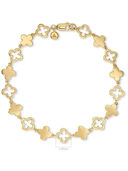 DEVATA Clover Chain Bracelet In Gold Plated Sterling Silver