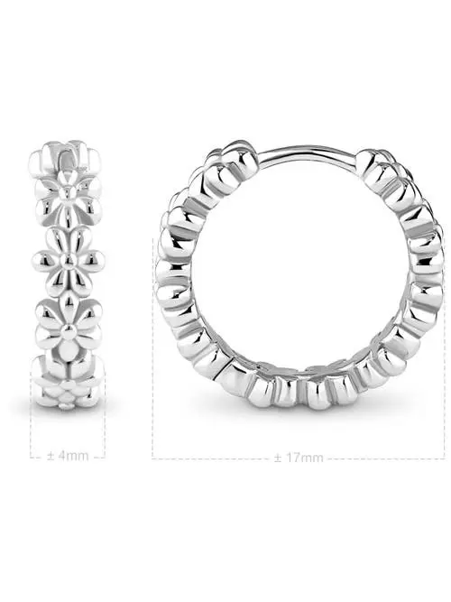 DEVATA Daisy Flower Hoop Earrings