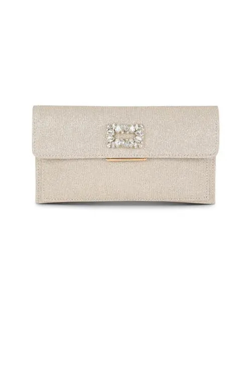 Badgley Mischka Sarah Envelope Clutch With Crystal Brooch