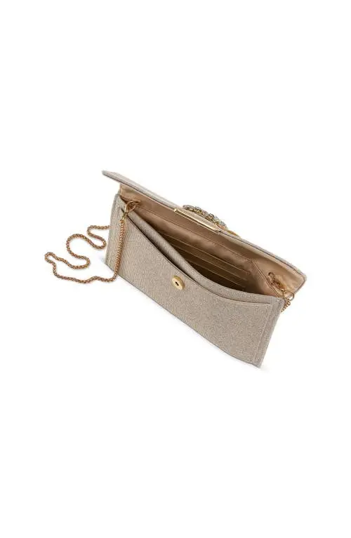 Badgley Mischka Sarah Envelope Clutch With Crystal Brooch