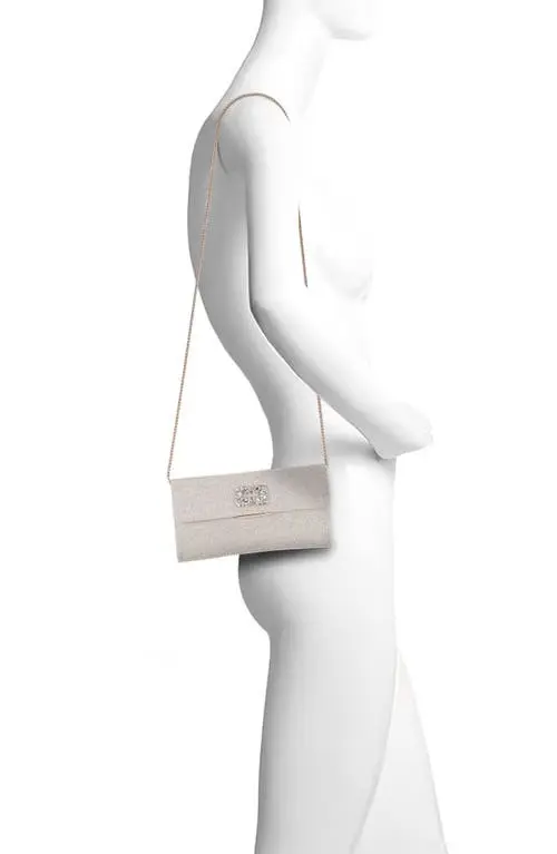 Badgley Mischka Sarah Envelope Clutch With Crystal Brooch
