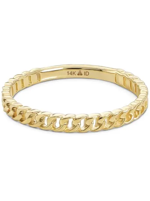 DEVATA 14k Gold Cuban Link Ring - Yellow Gold