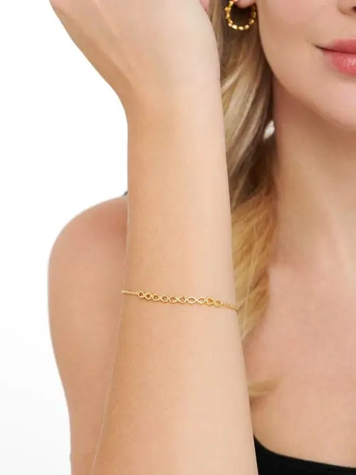 DEVATA Infinity Chain Bracelet In Gold Plated Sterling Silver