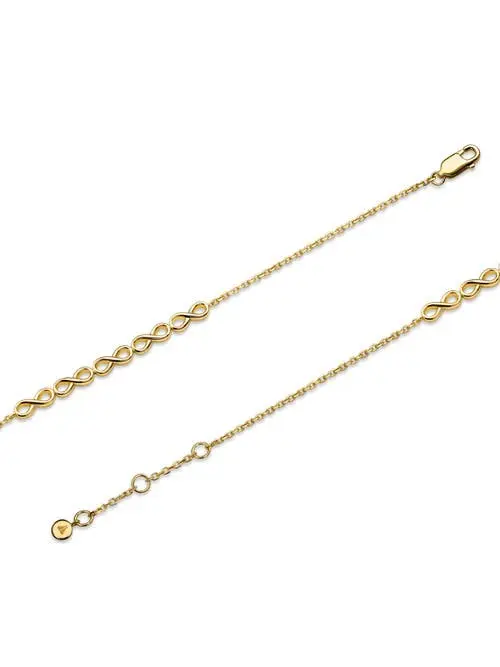 DEVATA Infinity Chain Bracelet In Gold Plated Sterling Silver