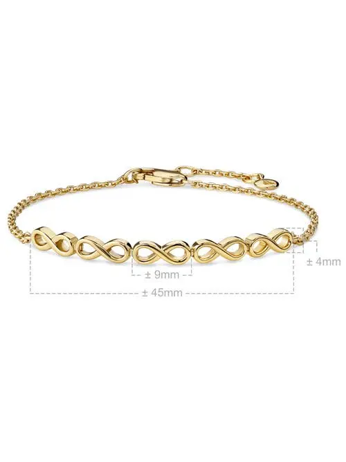 DEVATA Infinity Chain Bracelet In Gold Plated Sterling Silver