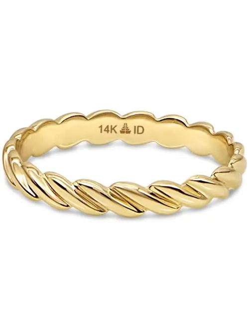 DEVATA Twisted Rope Ring In 14k Gold - Yellow Gold