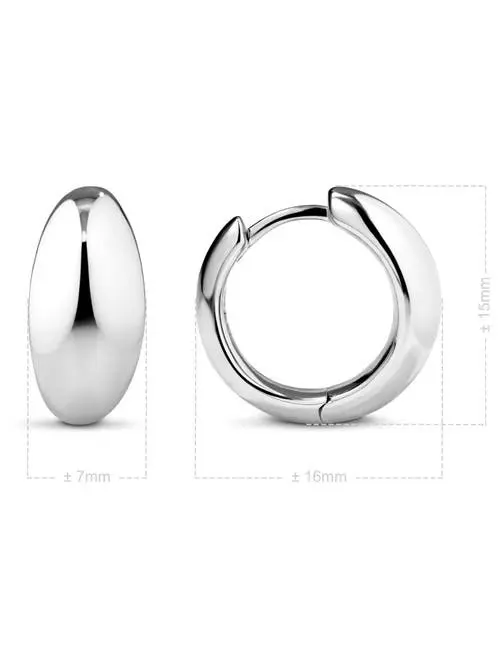 DEVATA Dome Hoop Earrings - Silver