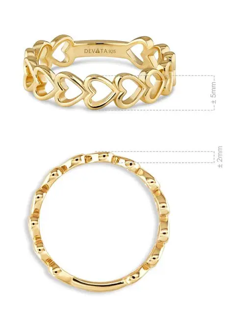 DEVATA Gold Plated Heart Ring