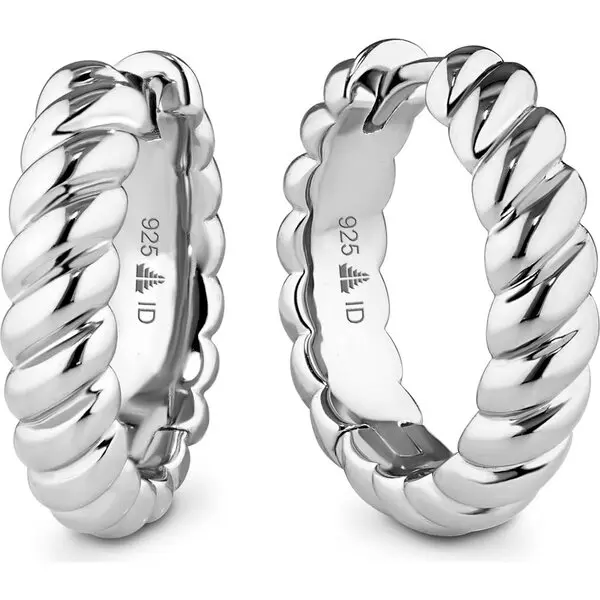DEVATA Rope Hoop Earrings - Silver