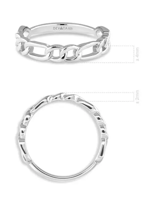 DEVATA Figaro Link Rhodium-plated Ring