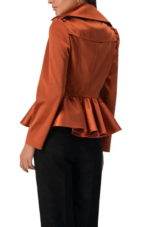IVONNE Short Double-breasted Trench Coat - Chedron