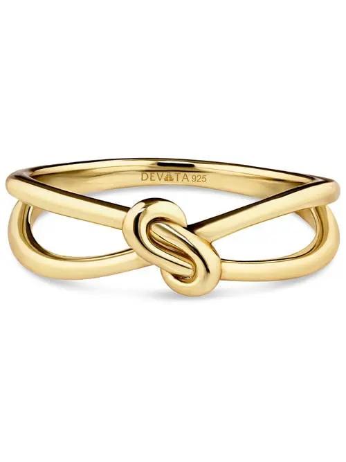 DEVATA Love Knot Gold Plated Ring - Yellow Gold