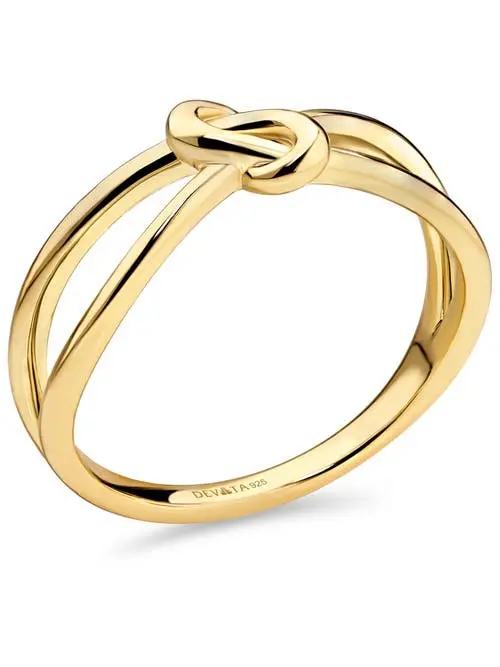 DEVATA Love Knot Gold Plated Ring