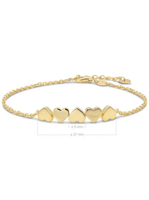 DEVATA Sweet Heart 14k Gold Chain Bracelet