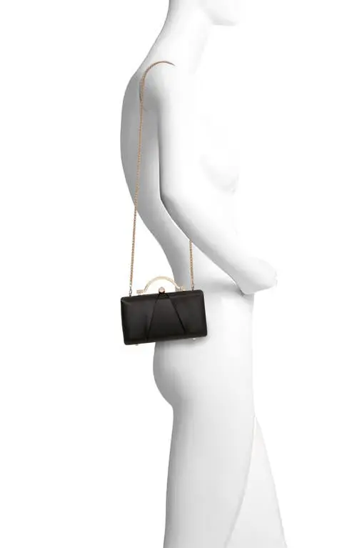Badgley Mischka Emma Satin Minaudiere With Outer Pocket