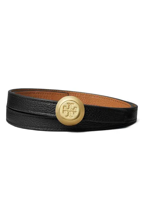 Tory Burch Romy Reversible Belt - Black/aged Tan
