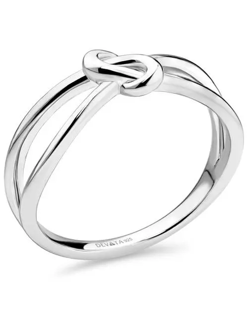 DEVATA Love Knot Rhodium-plated Ring