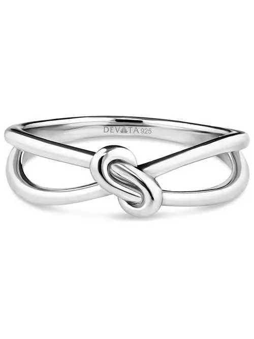 DEVATA Love Knot Rhodium-plated Ring