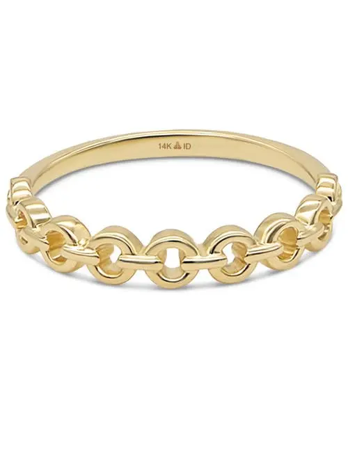 DEVATA 14k Gold Cable Link Ring - Yellow Gold