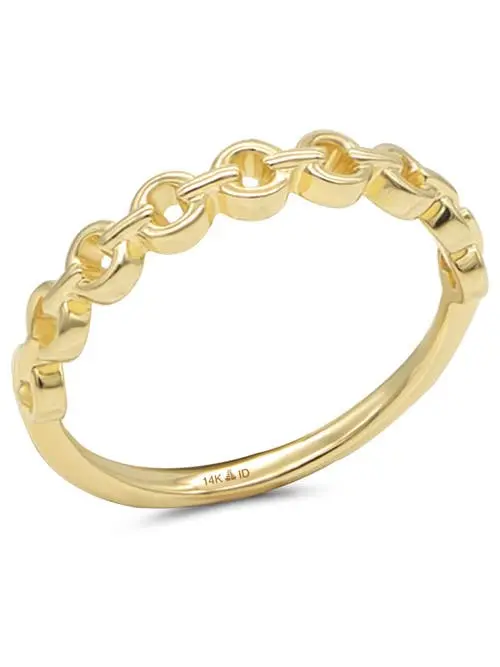 DEVATA 14k Gold Cable Link Ring