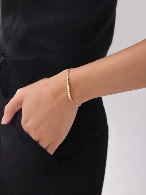 DEVATA Round Link Chain Bracelet In 14k Gold