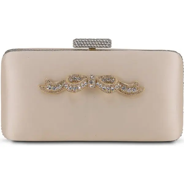 Badgley Mischka Lexi Crystal Bow Minaudiere - Ivory