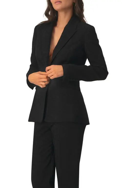 IVONNE Floral Accessory Blazer - Black