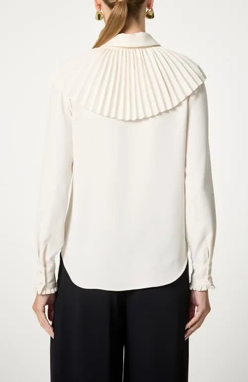 Trina Turk Windmill Pleated Blouse - Winter White