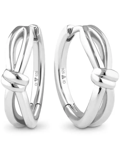 DEVATA Love Knot Hoop Earrings - Silver
