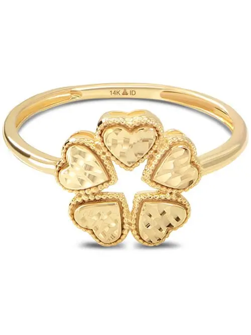DEVATA Clover Heart 14k Gold Ring