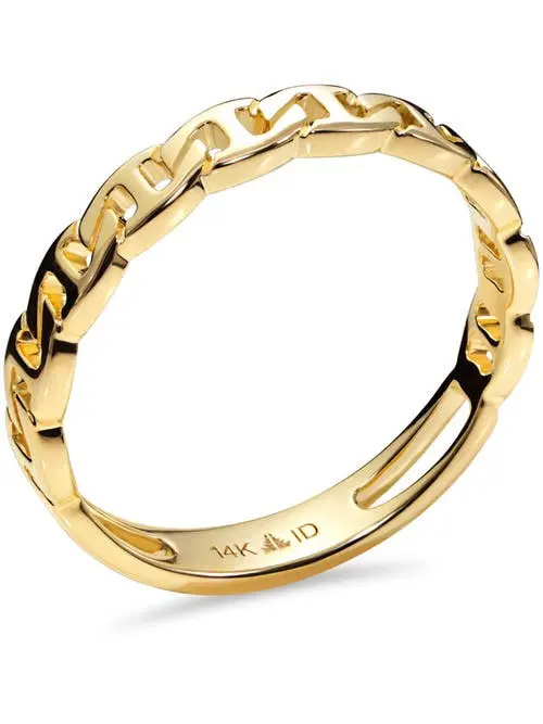 DEVATA 14k Gold Mariner Anchor Ring