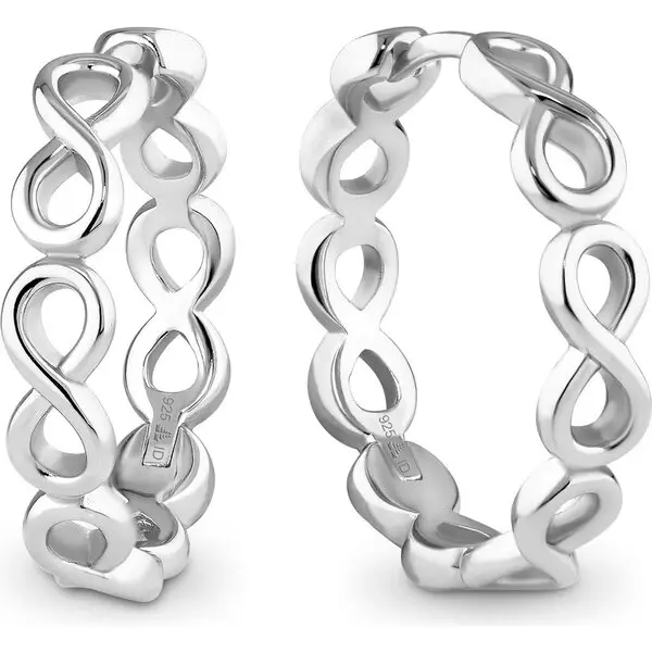 DEVATA Infinity Hoop Earrings - Silver