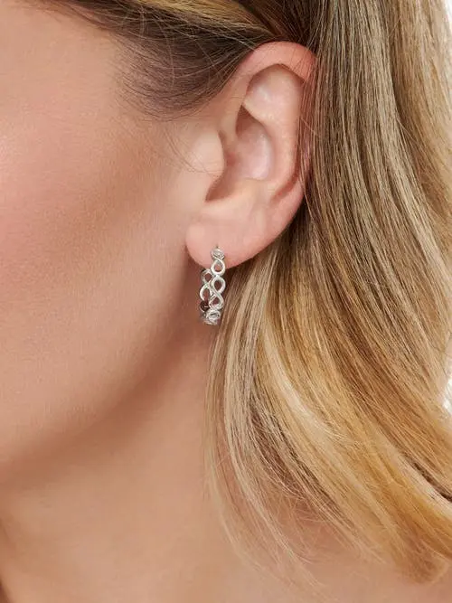 DEVATA Infinity Hoop Earrings - Silver