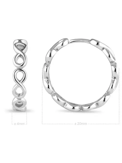 DEVATA Infinity Hoop Earrings - Silver