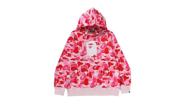 A BATHING APE Abc Camo Pullover Hoodie - Pink