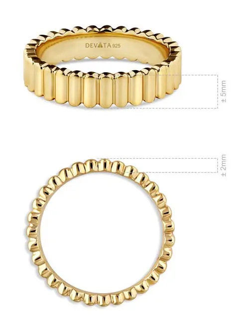 DEVATA Ribbed Band Ring