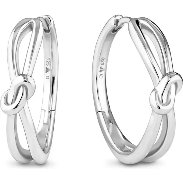 DEVATA Love Knot Hoop Earrings - Silver