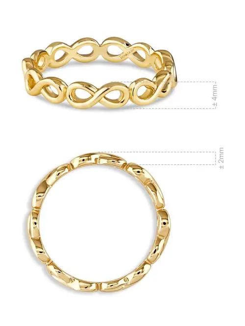 DEVATA Infinity Eternity Ring In Gold Plated Sterling Silver