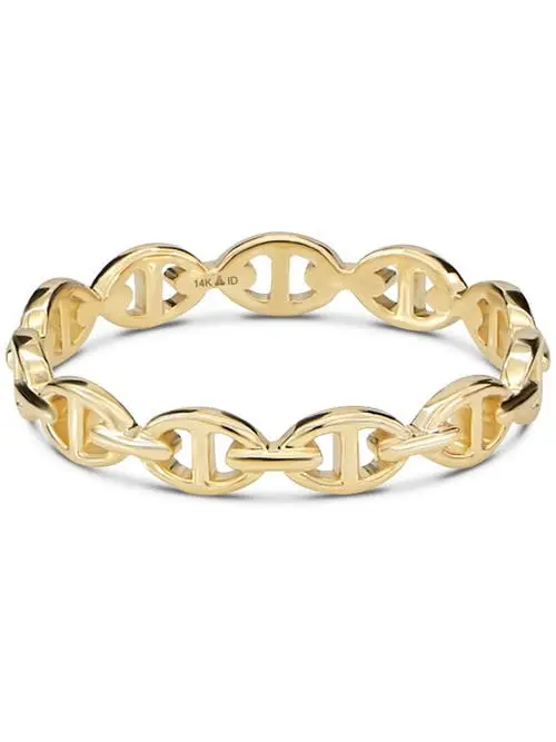 DEVATA 14k Gold Mariner Anchor Ring - Yellow Gold