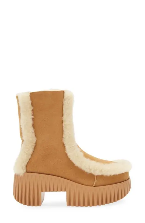 4CCCCEES Plia Fero Genuine Shearling Platform Bootie - Camel