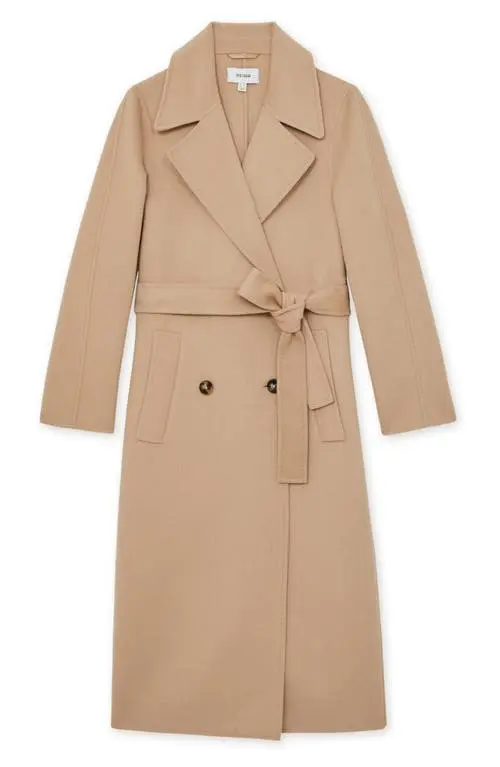 REISS Double-breasted Wool-blend Coat - Neutral