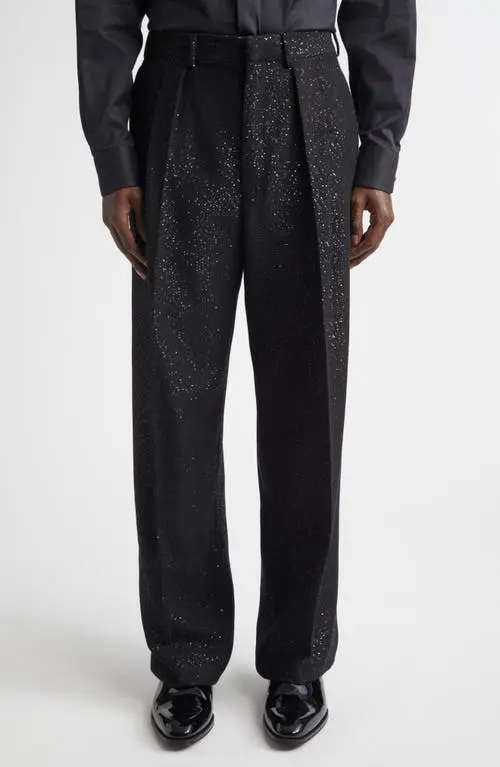 TOM FORD Sequin Wool-blend Crepe Straight Leg Pants - Naa Black
