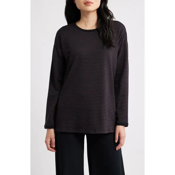 Eileen Fisher Stripe Long-sleeve Top